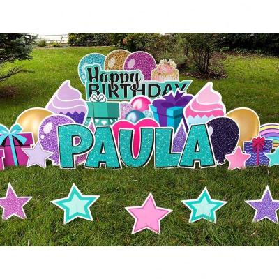Cina le lettere dell'iarda di 3mm 4mm Coroplast hanno ondulato il segno di plastica di buon compleanno in vendita