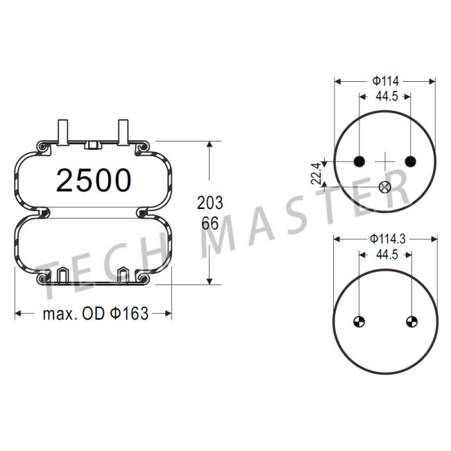 Firestone A01-760-6957, A01-760-6781를 위한 미국 픽업 공기 스프링 에어백