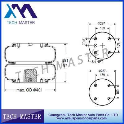 China Car Air Spring for Double Convoluted Industrial Firestone Air Rubber Spring Bellow W01-358-6805 for sale