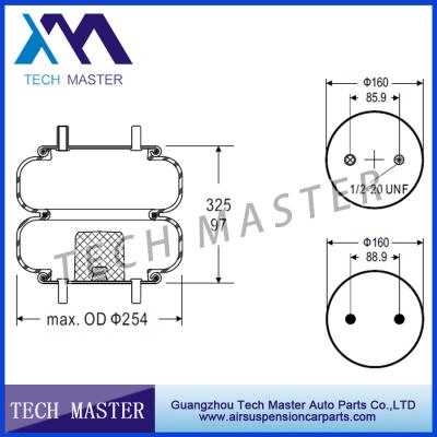 Double ressort pneumatique industriel compliqué pour le soufflet de ressort pneumatique de Firestone W01-358-6944 Goodyear 2B9-252iler de camion