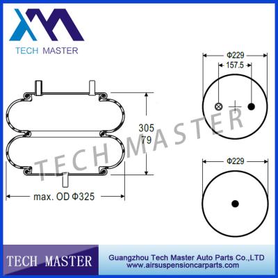 Double OEM industriel compliqué W01-358-7344 de ressort pneumatique pour l'air de Firestone de camion beugle le ressort