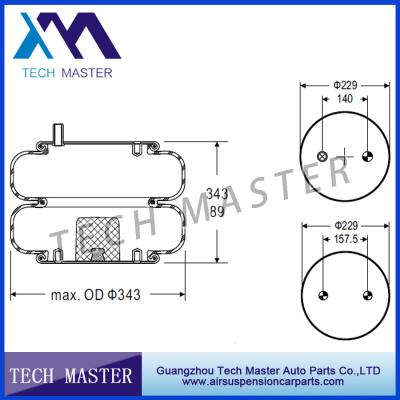 China Double Convoluted Air Bag Suspension Air Spring Bellow For Trailer Firestone W01-358-7447 for sale