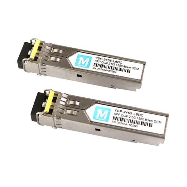 Data Rate 2.5G Duplex 80km 1550nm LC Connector DDM Pluggable SFP Transceiver for Long Distance Fiber Optic Transceivers