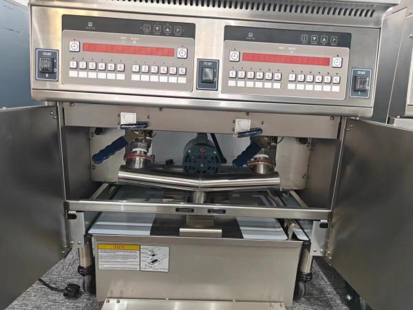 Quality Auto Lift Electric Double Pots 28KW Chips Open Fryer With Oil Filter System for sale