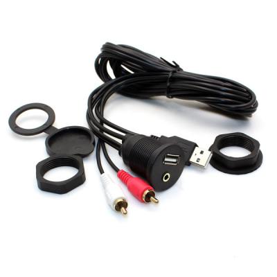 China 1 zet het Waterdichte Streepje van M de Uitbreidingskabel van USB Aux/auto usb aux Comité op opzet Kabels Te koop