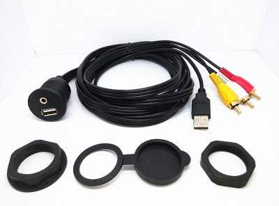 China 6 Ft USB Extension Data Cable Audio Video Flush Mount Set For Car Dashboard for sale