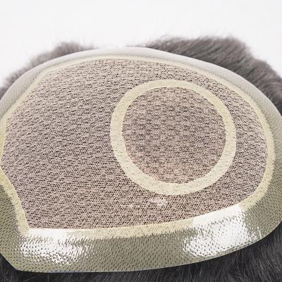 Cina Small/Large/Average Size No Problem Get 100% Human Hair Men Toupee with 60 Lace Mesh in vendita