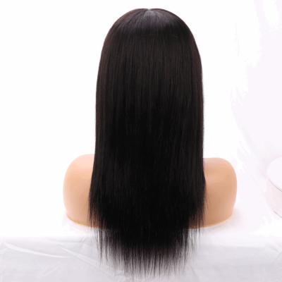 Cina Swiss Lace Base Straight Lace Front Wig with Bangs 100% Human Hair Virgin Hair in vendita