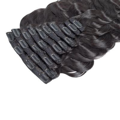 Cina 1B Capelli umani brasiliani Corpo ondulato Clip ricci in estensioni di capelli Capelli vergini Remy in vendita