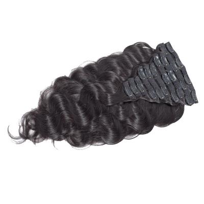 Cina 1B Capelli umani brasiliani Corpo ondulato Clip ricci in estensioni di capelli Capelli vergini Remy in vendita