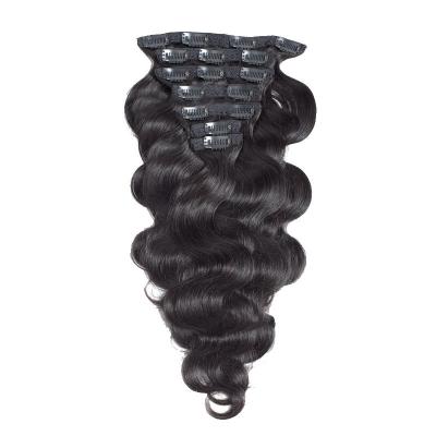 Cina 1B Capelli umani brasiliani Corpo ondulato Clip ricci in estensioni di capelli Capelli vergini Remy in vendita