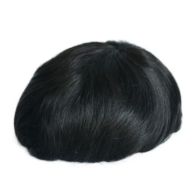 China Toupee Density 120% Mens Human Hair Topper Silky Straight OK Style 64 Swiss Lace NPU Bases Replacement System for sale