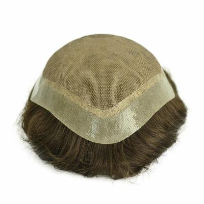 China 1B Natural Color Human Remy Hair Non Surgical Hair Replacement Toupee for Men for sale