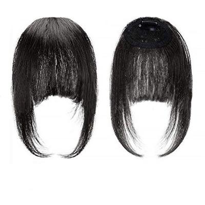 Cina Toupee Design Left Remy Brazilian Human Hair Bangs Clip In Hair Extension for Black Women in vendita