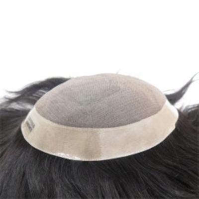 China Remy Hair High Density Adhesive Afro Curl PU Lace Hair Replacement System Toupee for Black Men à venda