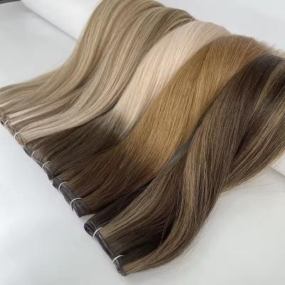 Cina Doppio disegno 100% capelli umani genio tendenza trama russa estensioni di capelli sottili invisibili in vendita