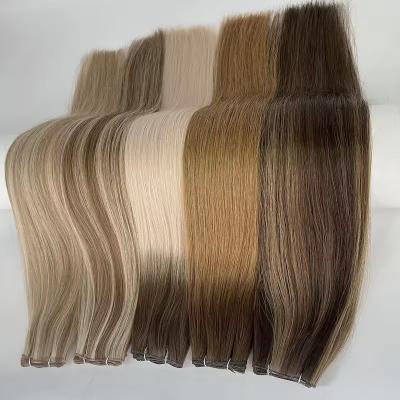 Cina Doppio disegno 100% capelli umani genio tendenza trama russa estensioni di capelli sottili invisibili in vendita