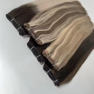 Cina Doppio disegno 100% capelli umani genio tendenza trama russa estensioni di capelli sottili invisibili in vendita