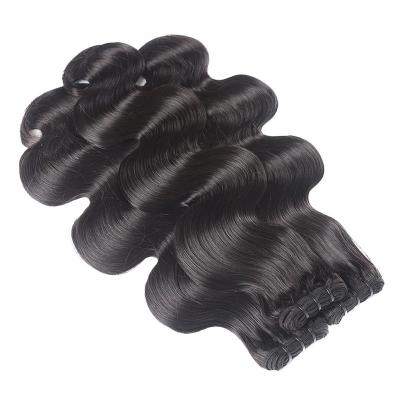Cina 12A Grado doppia trama trama cambogiana peruviana visone brasiliana corpo ondulato fasci di capelli umani in vendita