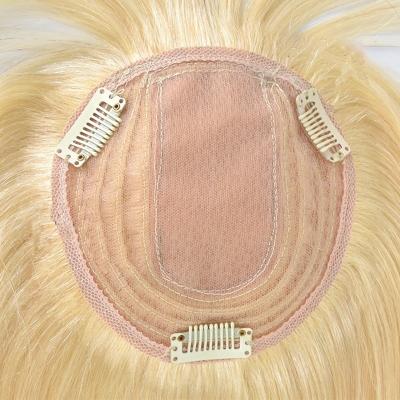 Cina Top Capelli Umani Cristallo Sposa Lunga Base di Seta Bionda Toupee per Donne di Nozze Frange Clip in vendita