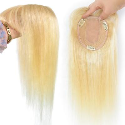 Cina Top Capelli Umani Cristallo Sposa Lunga Base di Seta Bionda Toupee per Donne di Nozze Frange Clip in vendita