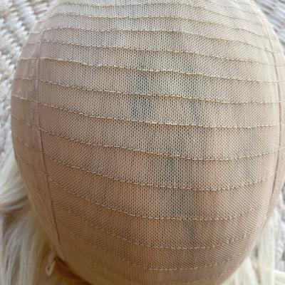 Cina 6x6 Legato a mano Topper Free Part Silk Top Base Platinum Blonde Clip in Toupee per Custom Made in vendita