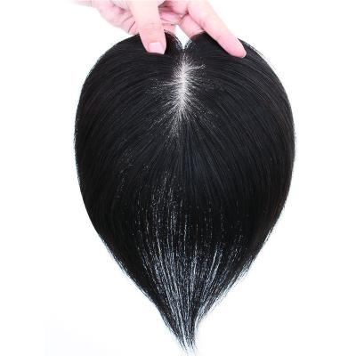 Cina 180% Densità Remy Hair Toupee con base in seta Top e 24mm Toupee Texture Lunghezza 30cm in vendita