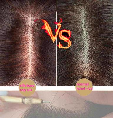 China Silk Base Human Hair Toppers Lace Toupee for Women Virgin Hair Straight Toppers for sale