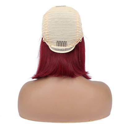 Cina 100% capelli umani corto bob riccio dritto pizzico pizzo parrucca anteriore T-parte tessuti brasiliani in vendita