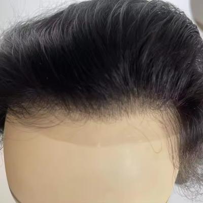 China Thin Skin Toupee For Men European Hair with Full Cuticle Aligned Hair for sale