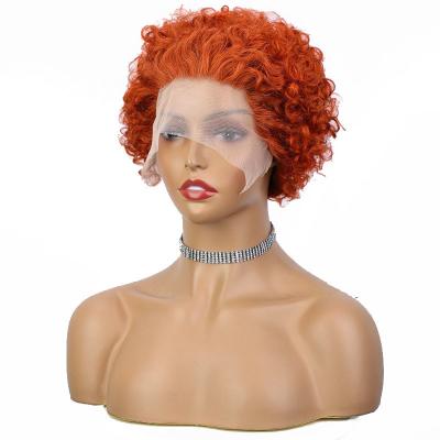 Cina 99J Borgoña Indiana cruda cuticule vergine allineata capelli umani pizzo parrucche anteriori per piccole dimensioni in vendita