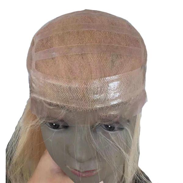 Quality 16-24inch 613 Blonde Hand Tied PU Silicon Medical Wigs for White Women 100% Human Hair for sale