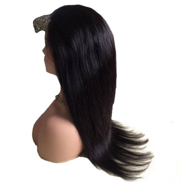 Quality 10-24inch Full Cuticle Natural Black Straight Full Lace Hand Made Human Remy for sale