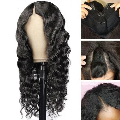 Cina Loose Wave V Part Parrucche online con linea naturale dei capelli e Full Machine Made Double Draw in vendita