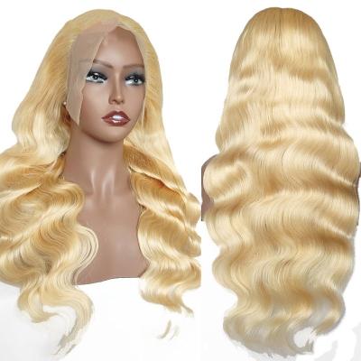 China Marrom claro Cor de renda Virgem Loira Corpo realçado Ondulado encaracolado Peruca frontal de renda completa 613 HD 13x6 para mulheres à venda