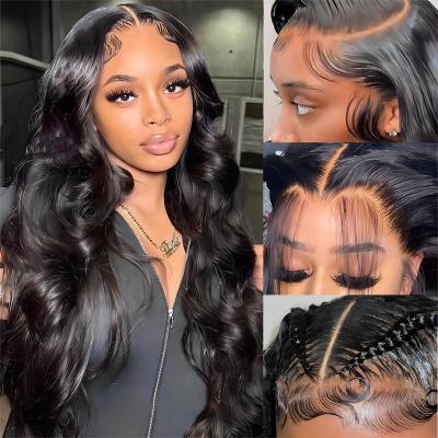 China Full Hd Lace Front Human Hair Frontal Wigs Pre Plucked With Swiss Lace Base Material for sale