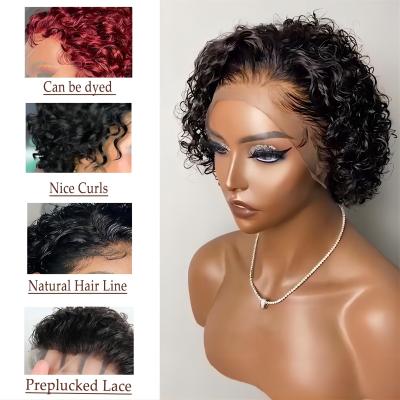 Cina Perrucche per capelli umani da 8 pollici 360 pizzo davanti perrucche a riccioli da fantoccio per capelli morbidi e lucidi in vendita
