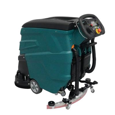 China OEM Quiet Walk Behind Floor Scrubber Machine Cleaner Double Brush Rechargeable for sale