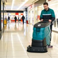 Quality Heavy Duty Walk Behind Floor Scrubber with Double Brush 12V 103AH Battery 2-Year for sale