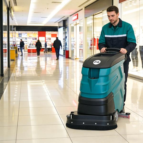 Quality Heavy Duty Walk Behind Floor Scrubber with Double Brush 12V 103AH Battery 2-Year Warranty for sale
