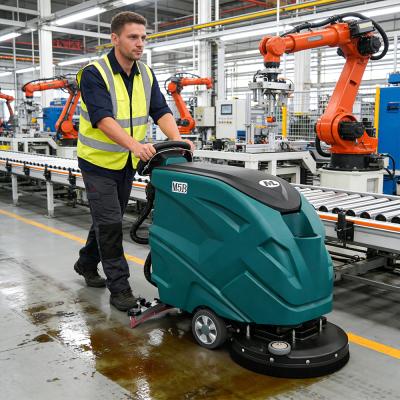 China Mechanical Design Industrial Walk Behind Floor Scrubber 83AH Battery for sale