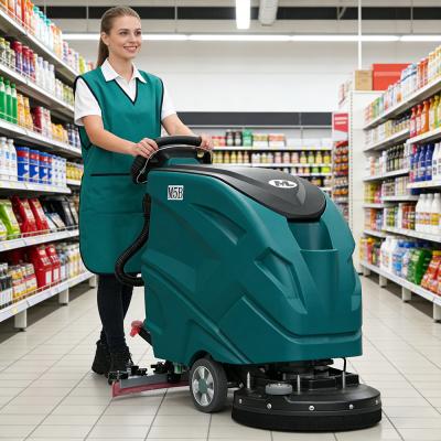 China Walk Behind Floor Scrubber Industrial 83AH Battery Mechanical Design for sale