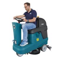 China Automatic Ride On Floor Scrubber Cleaner Machine Double Brush Cleaning System 70L for sale