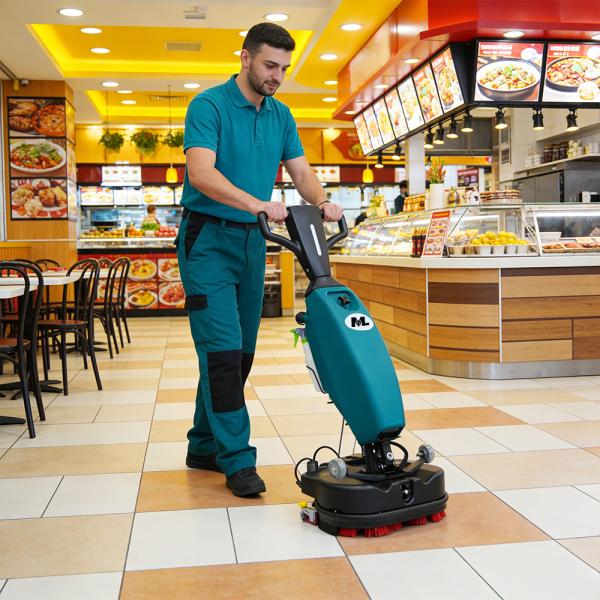 Quality Lightweight Mini Floor Scrubber Machine with 330RPM Brush Speed, Perfect for Hotels and Food Shops for sale