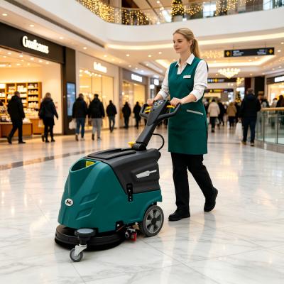 China Ergonomic Walk Behind Floor Scrubber with Instant Adjustable Handle to Reduce Fatigue in Long Time Use for sale