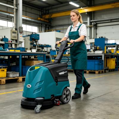 China Space Saving Walk Behind Floor Scrubber 56cm Cleaning Width for Efficient Work in Confined Locations for sale