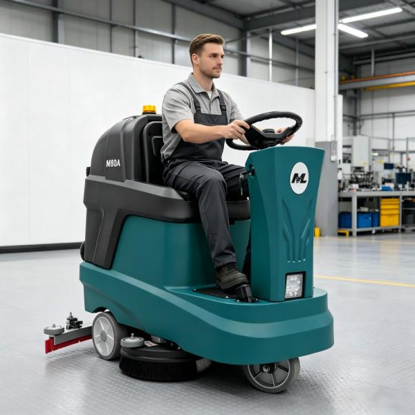 Quality Commercial Ride-on Floor Scrubber Double Brush 350W×2 | 900mm Squeegee | 153AH Battery for sale