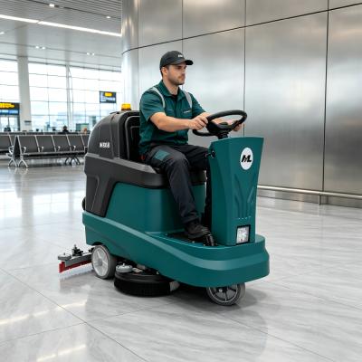 China High Efficiency Ride-on Floor Scrubber Dual Brush Design Industrial Commercial Floor Cleaning Machine for sale