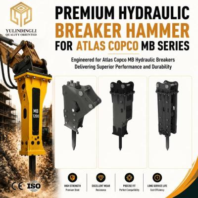 China Construction Atlas Copco Hydraulic Breaker Hammer Forged Alloy Steel For Mining Demolition for sale
