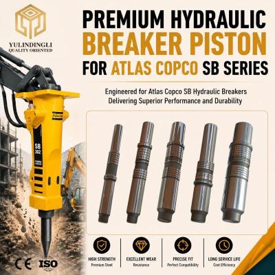 China 42CrMo Forged Alloy Steel Hydraulic Breaker Piston Bits Atlas Copco Rock Hammer Parts For Demolition for sale